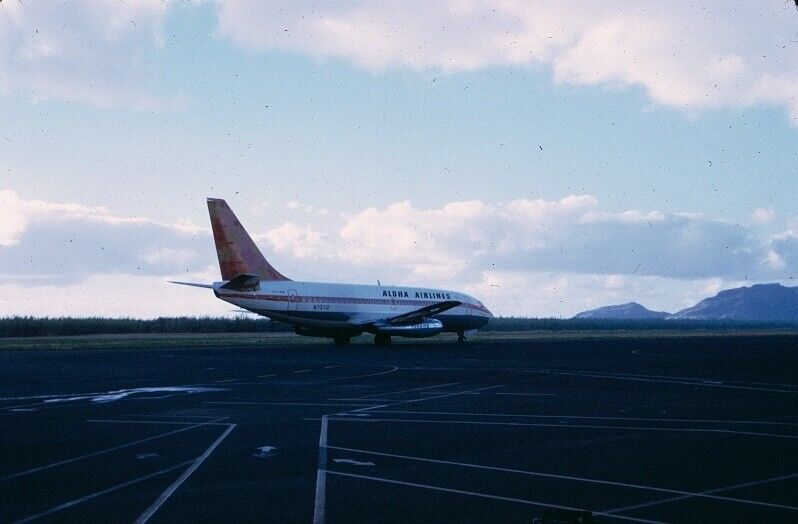 1970s Aloha Airlines Airplane on Tarmac 35mm Slide Vintage Photo ...