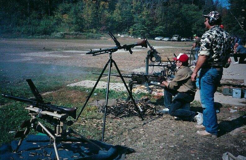 1980s Shooting Range with Machine Guns and Gun 35mm Slide Vintage Phot ...
